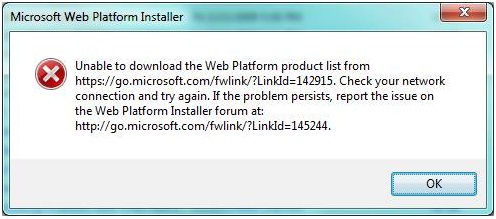 Error while installing the MS Web Platform - Techyv.com